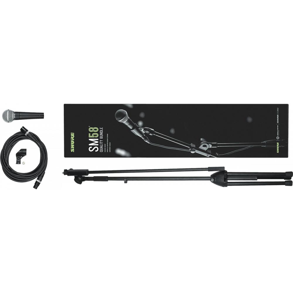 Shure SM58-KM-SOM Pack micro voix dynamique cardioïde + Pied K&M ...