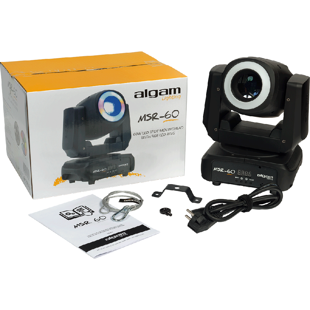 Algam Lighting MSR 60 - Lyre Spot LED 60W avec anneau LED RGB | Algam ...