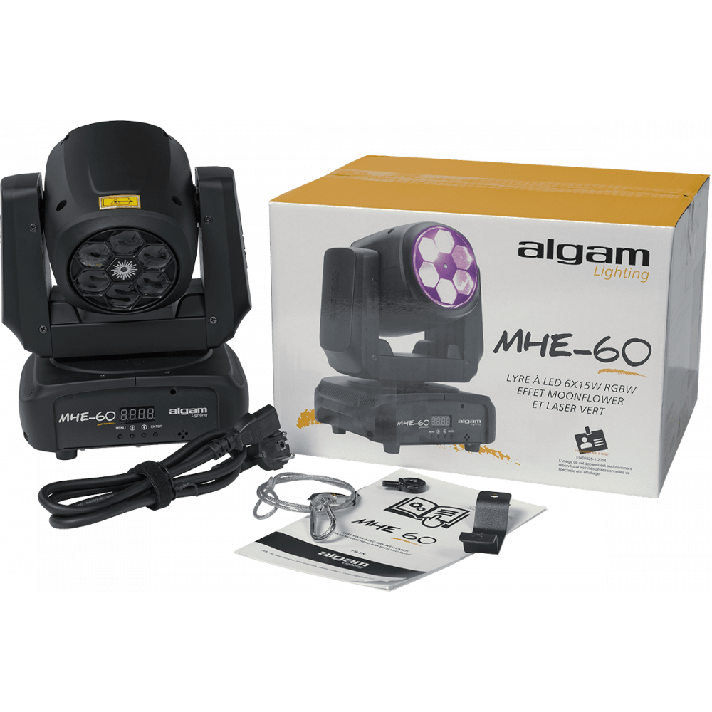 Algam Lighting MHE60 Lyre Wash LED 60W + Laser | Algam Webstore