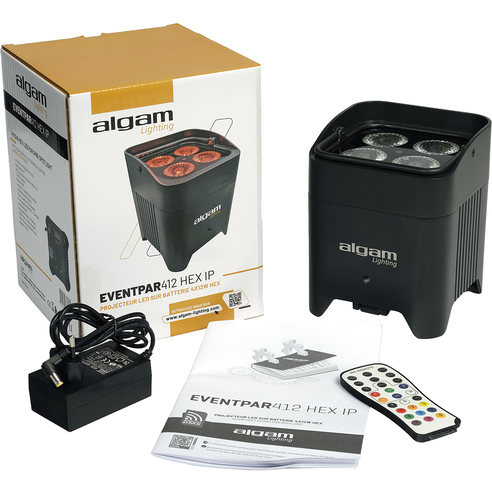 Algam Lighting EVENT PAR 412 HEX-IP - Par LED 4 x12W RGBWA+UV IP65 sur batterie | Algam Webstore