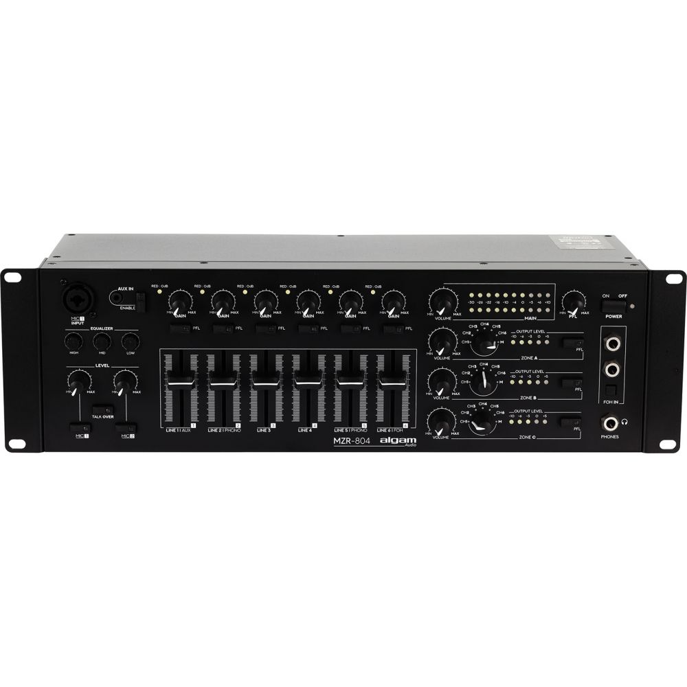 Algam Audio MZR 804 - Mixeur zoneur 4 zones, 6 + 2 entrées rackable | Algam Webstore