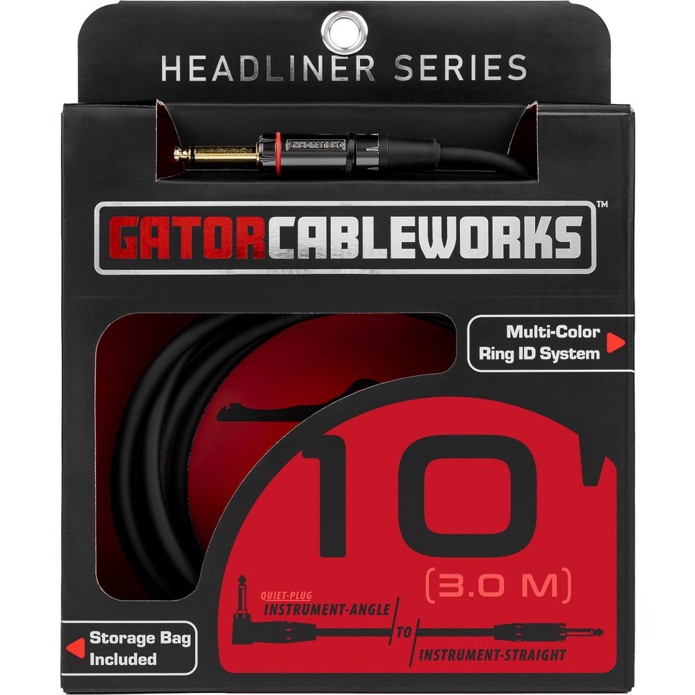 Gator Cableworks Câble instrument série Headliner 3 m droit / coudé ...